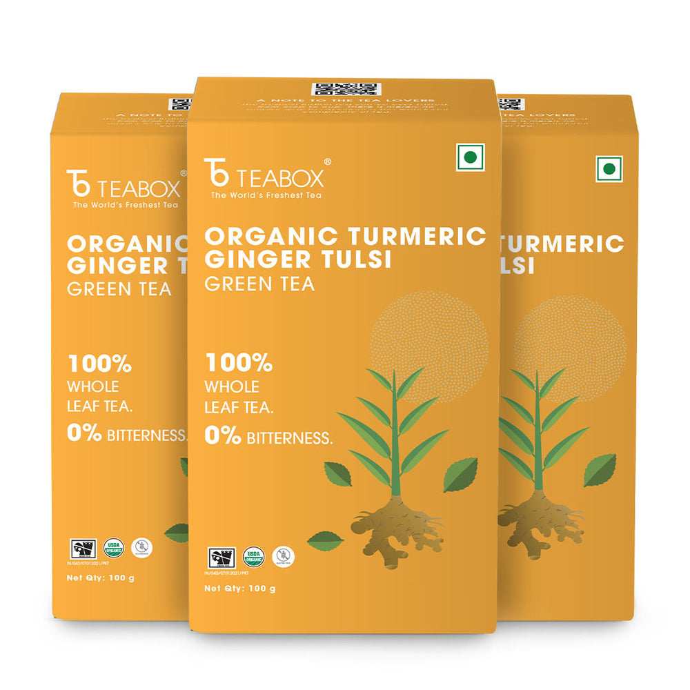 Buy 2024 Organic Turmeric Ginger Tulsi Green Loose Leaf Tea for ...